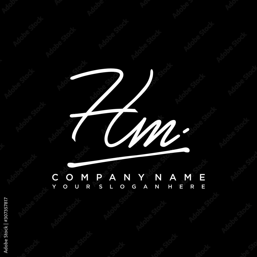 HM initials signature logo. Handwriting logo vector templates. Hand ...