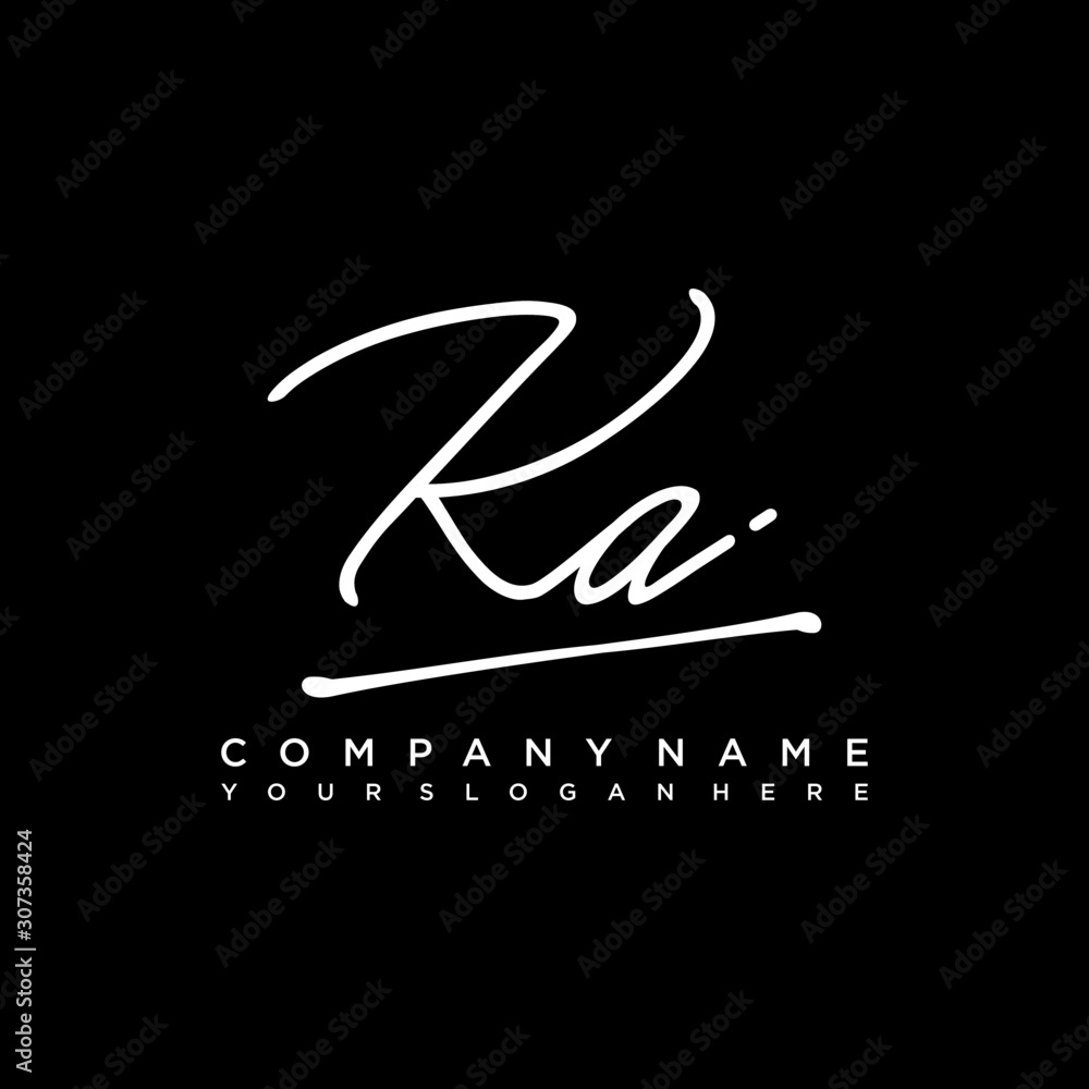 KA initials signature logo. Handwriting logo vector templates. Hand ...