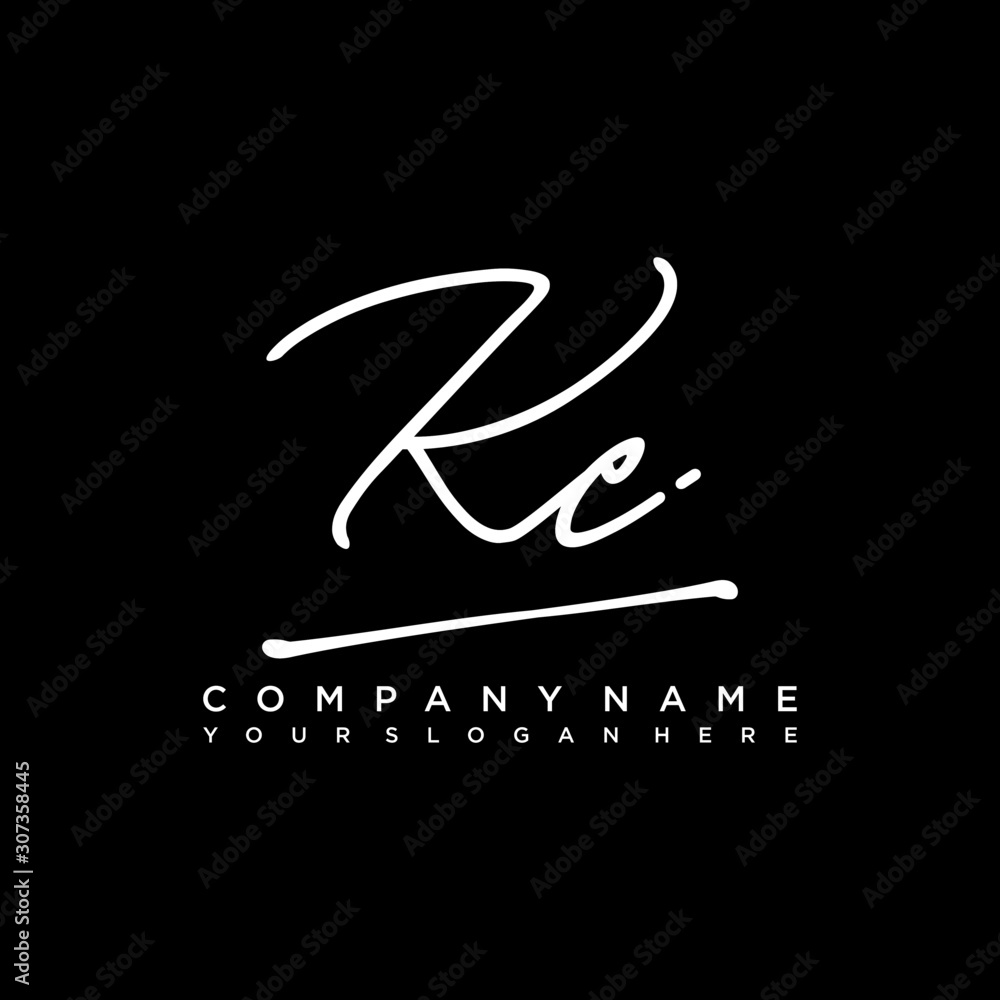KC initials signature logo. Handwriting logo vector templates. Hand ...