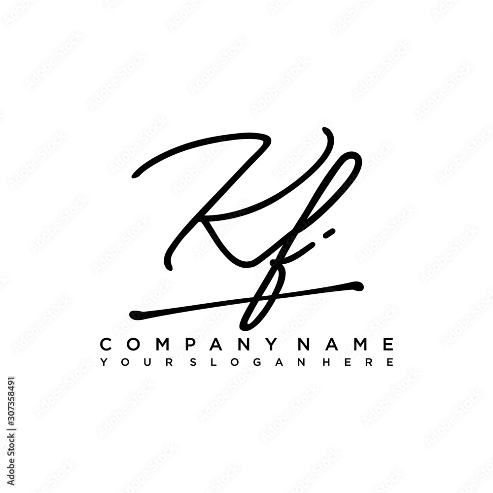 KF initials signature logo. Handwriting logo vector templates. Hand ...