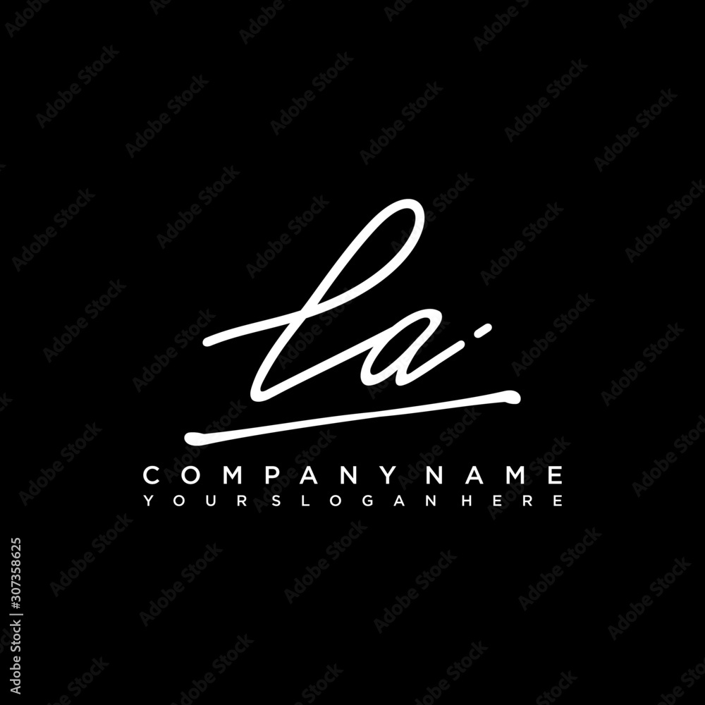 LA initials signature logo. Handwriting logo vector templates. Hand ...