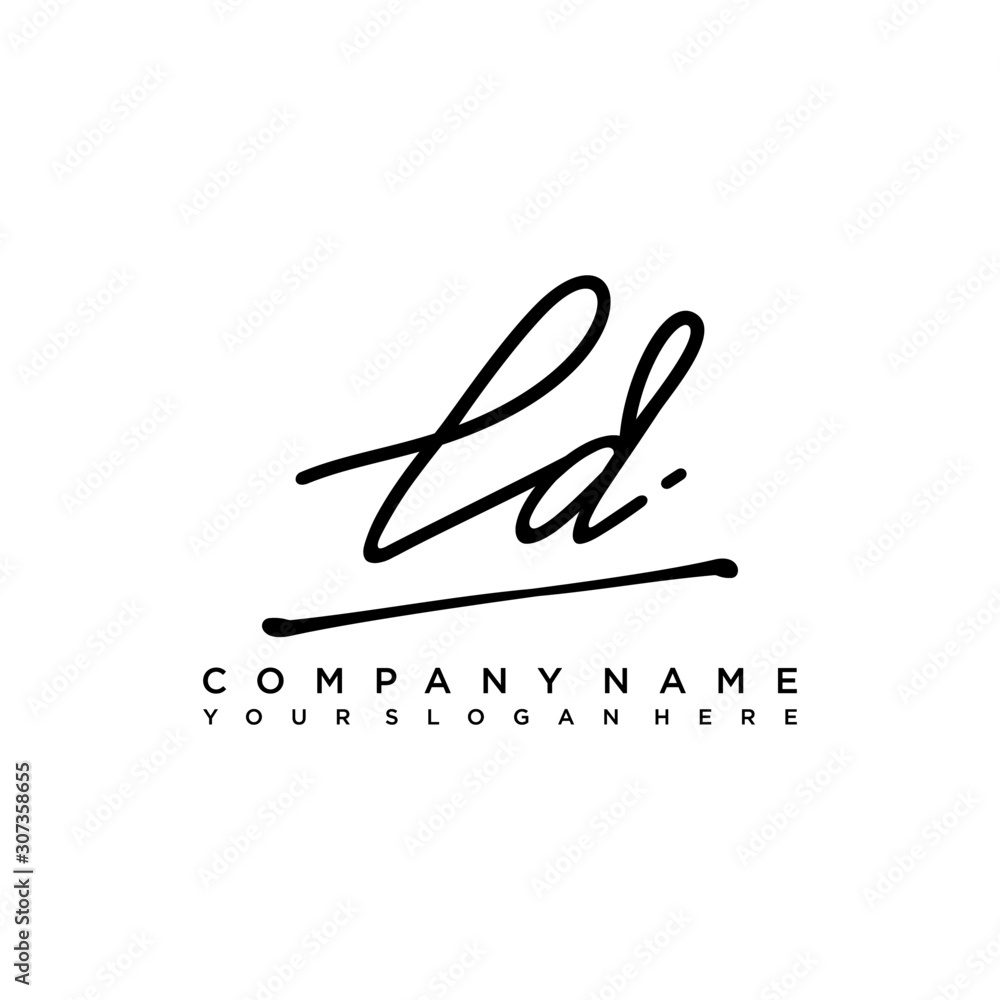 LD initials signature logo. Handwriting logo vector templates. Hand ...