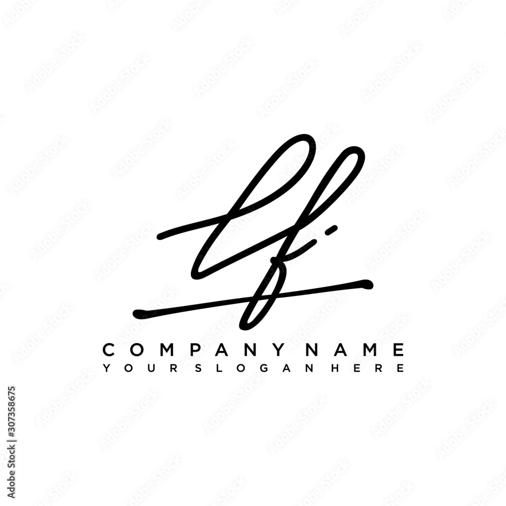 LF initials signature logo. Handwriting logo vector templates. Hand ...