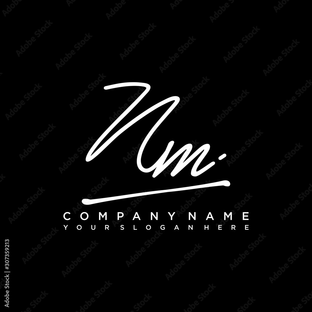 NM initials signature logo. Handwriting logo vector templates. Hand ...