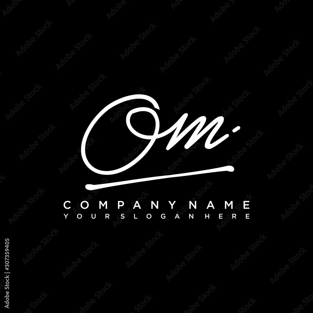 OM initials signature logo. Handwriting logo vector templates. Hand ...