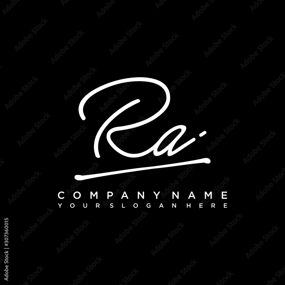 RA initials signature logo. Handwriting logo vector templates. Hand ...