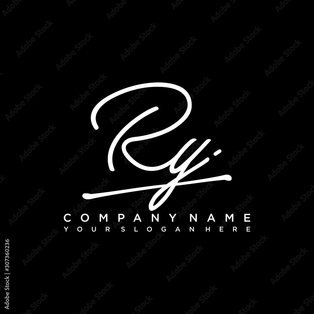 RY initials signature logo. Handwriting logo vector templates. Hand ...
