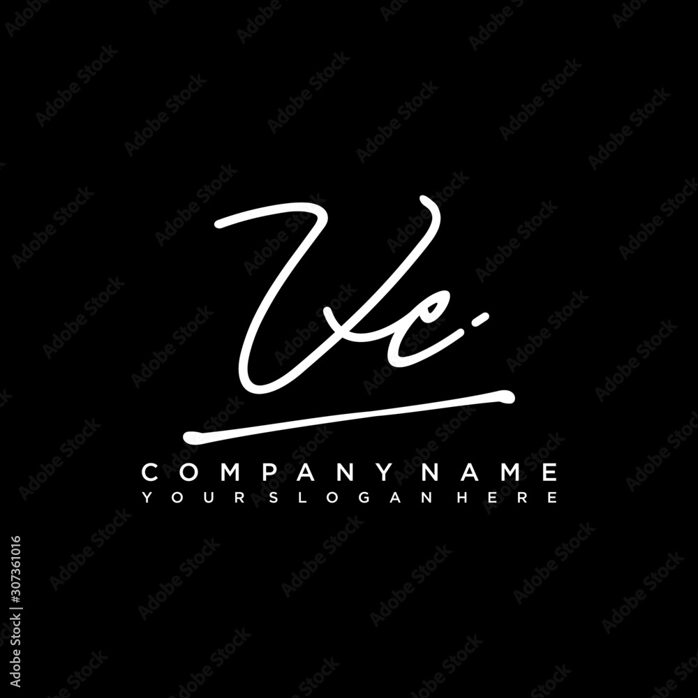 VC initials signature logo. Handwriting logo vector templates. Hand ...