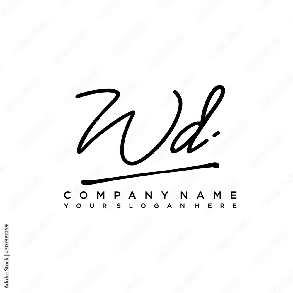 WD initials signature logo. Handwriting logo vector templates. Hand ...