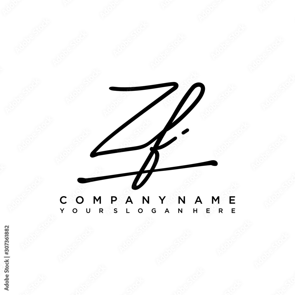 ZF initials signature logo. Handwriting logo vector templates. Hand ...