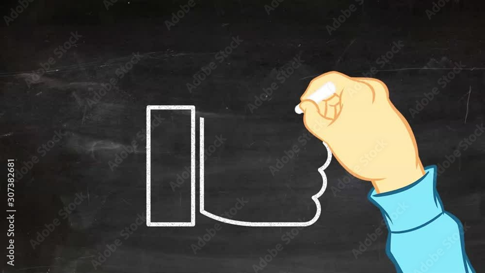 Hand Drawn Animation Of Like Button On Black Chalkboard Stock Video ...