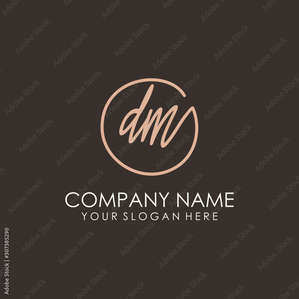 Vecteur Stock DM initials signature logo. Handwritten vector logo ...