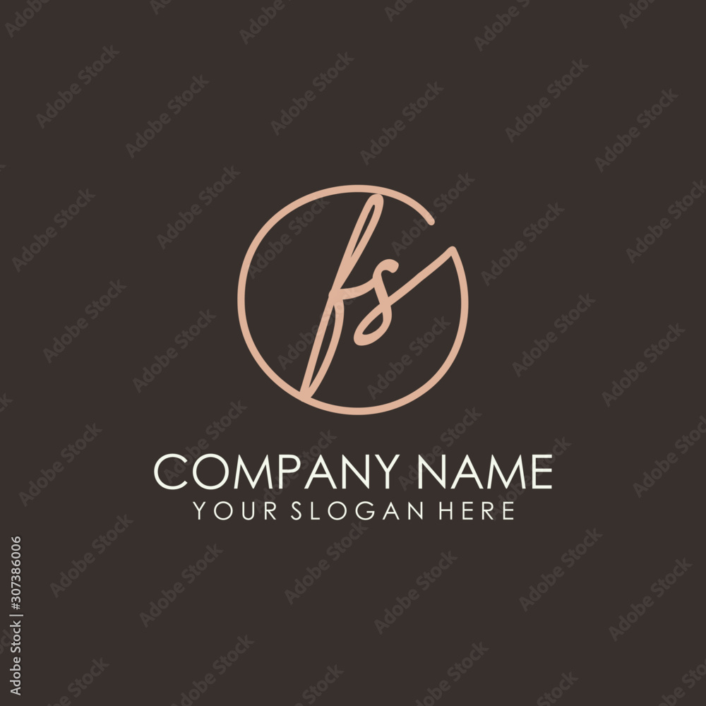 FS initials signature logo. Handwritten vector logo template connected ...