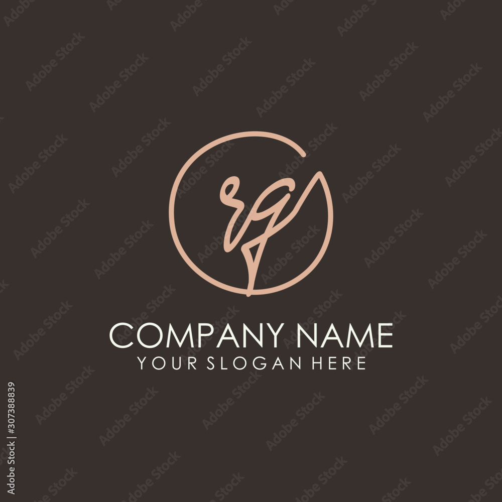 RG initials signature logo. Handwritten vector logo template connected ...