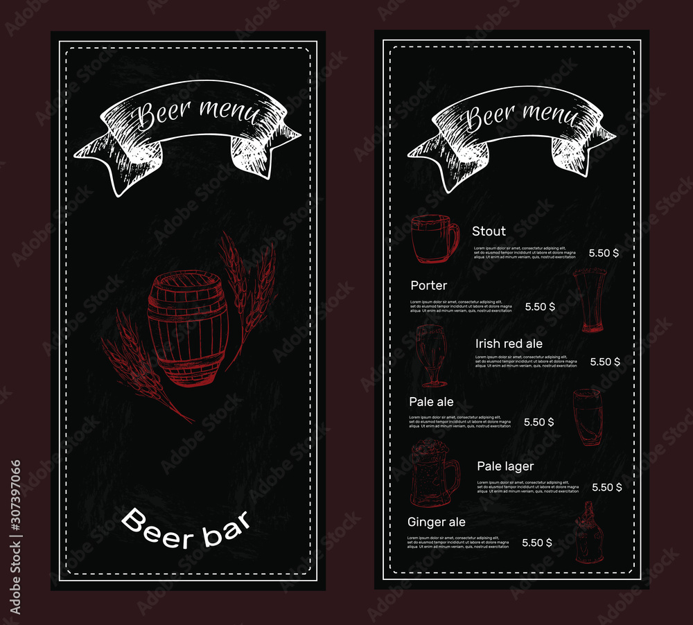 Bar Menu Background