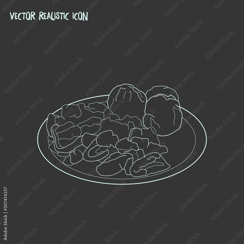 Jamaican ackee icon line element. Vector illustration of jamaican ackee ...