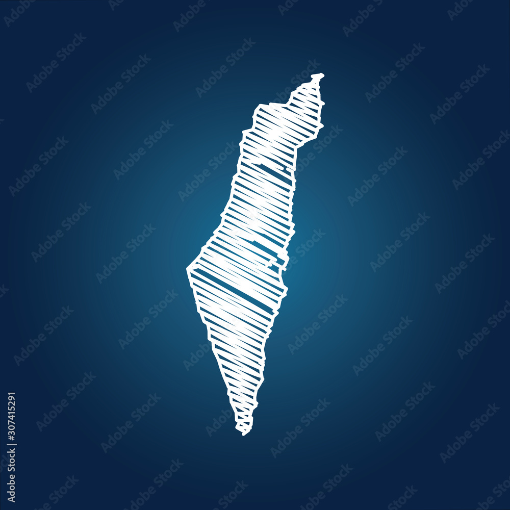 Map of Israel, Drawing map on blackboard of Israel. drawn on chalkboard ...