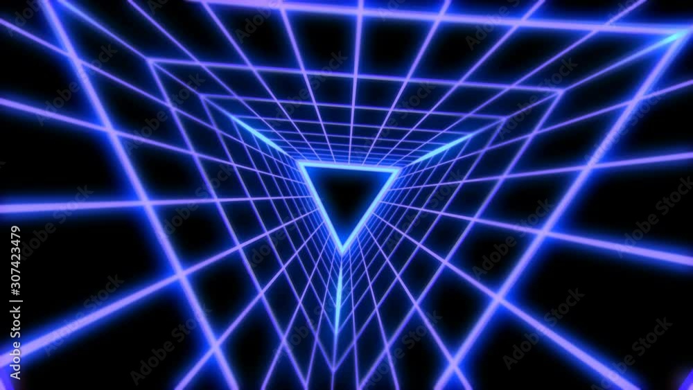 Retro Futuristic 80s Vaporwave Triangle Grid Synthwave Tunnel - 4K ...