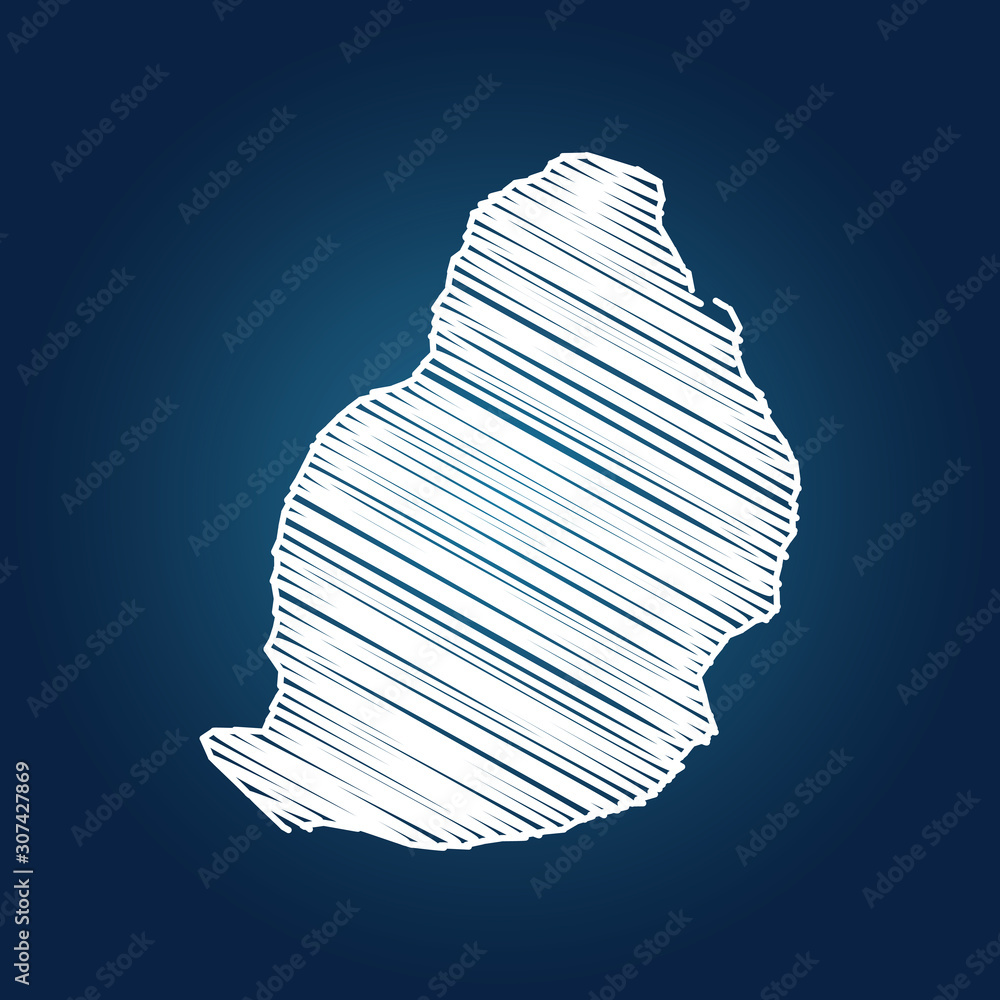 Map of Mauritius, Drawing map on blackboard of Mauritius. drawn on ...