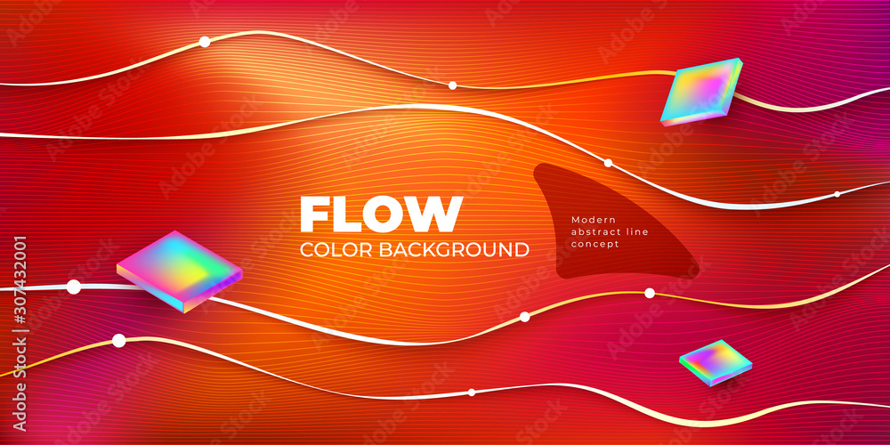 Liquid Line color background design. Horizontal Fluid Line gradient ...