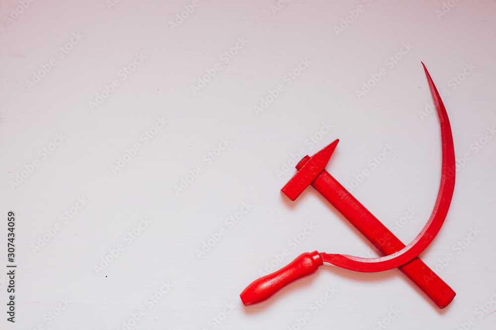 red sickle and hammer symbol of communism in the Soviet Union history ...