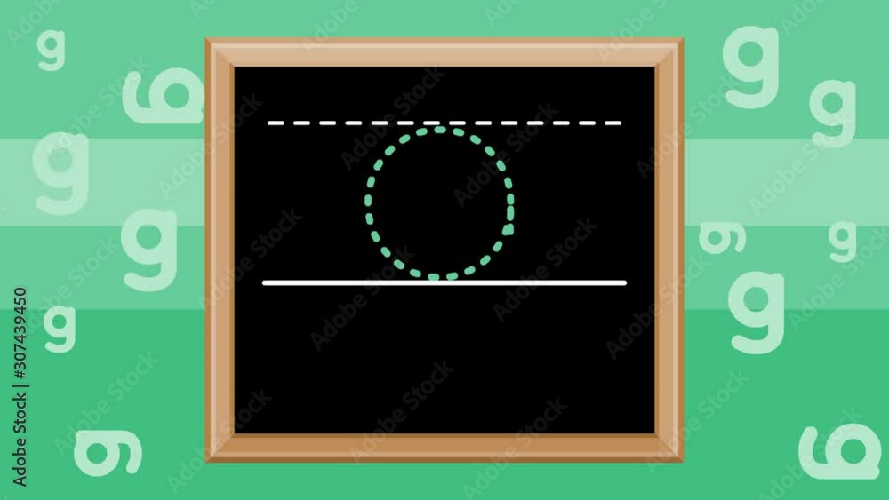 Animation of how to write the lower case alphabet letter 'g' with ...