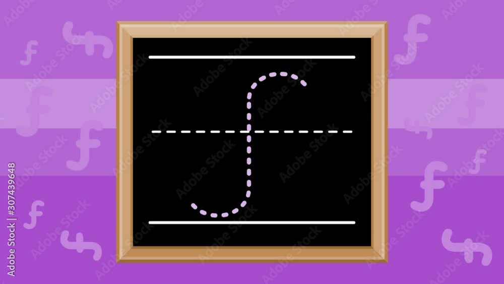Animation of how to write the lower case alphabet letter 'f' with ...