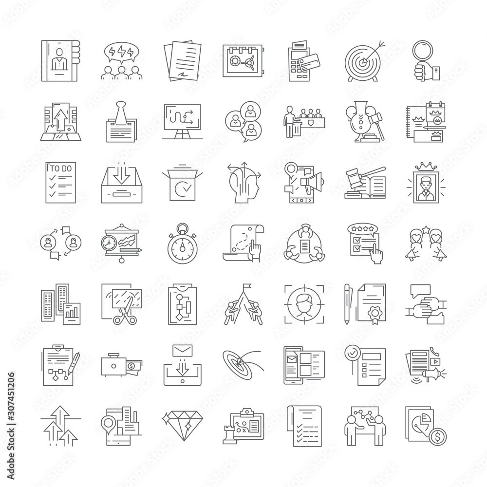 Marketing operations line icons, signs, symbols vector, linear ...