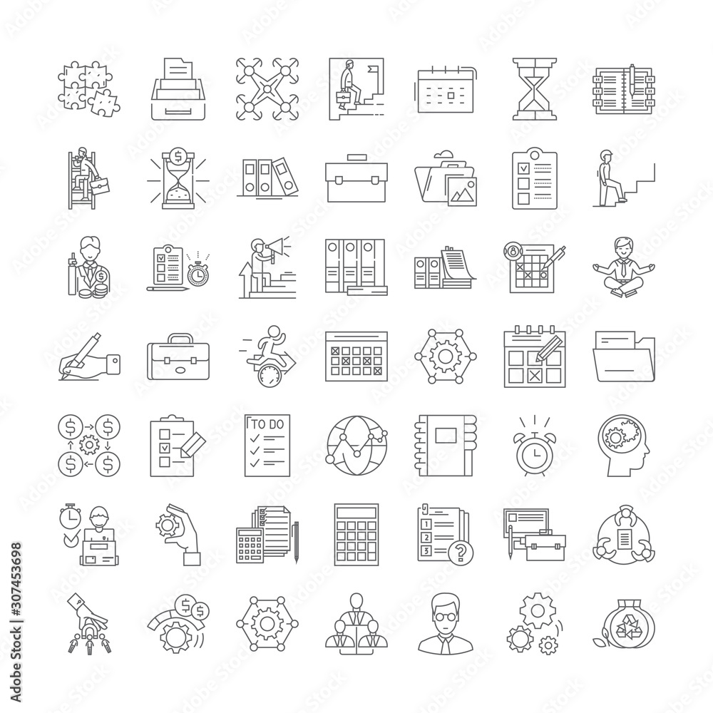 Organization structure line icons, signs, symbols vector, linear ...