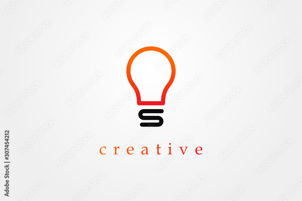 Logo Vector Letter S Bulb Electricity. Flat Logo Design Template ...