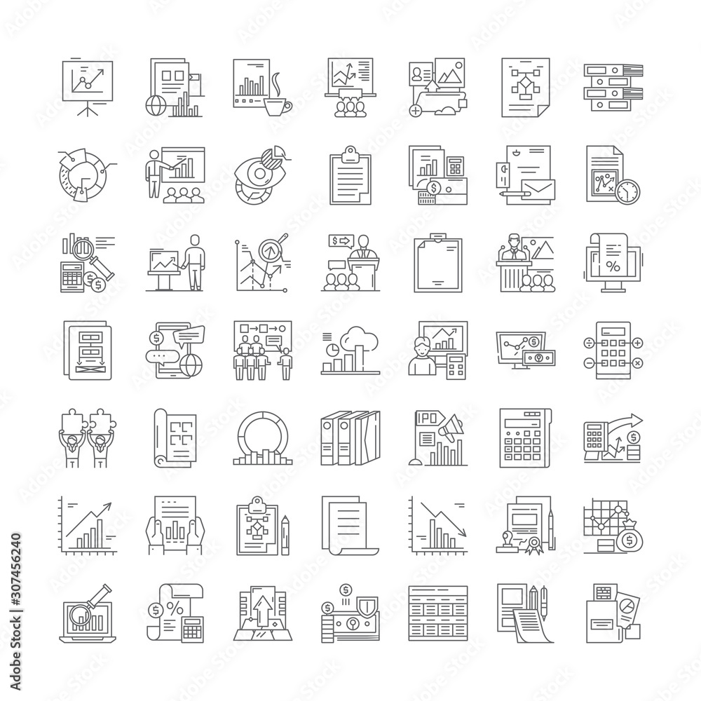 Assessment line icons, signs, symbols vector, linear illustration set ...