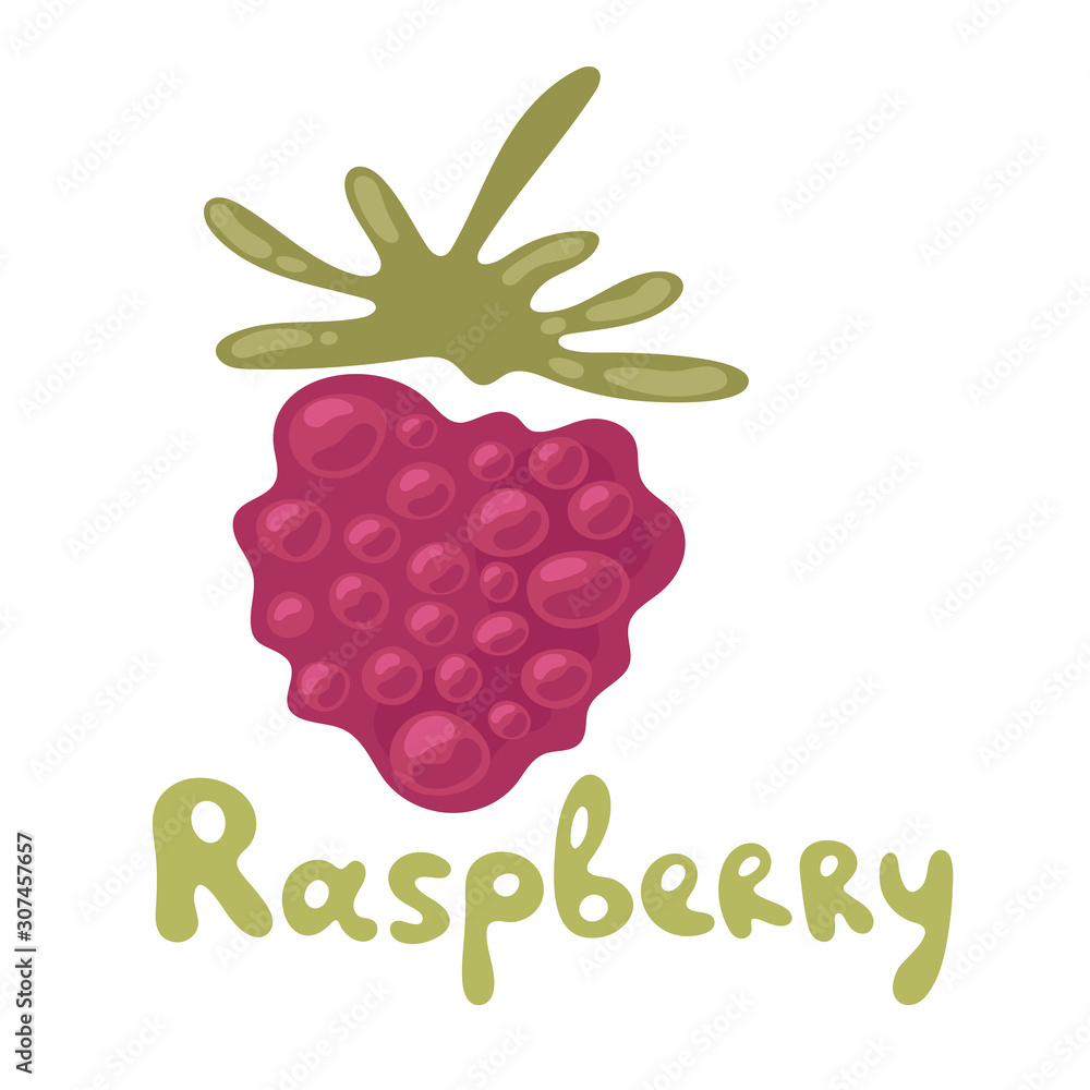 Red raspberries icon. Vector illustration isolated on white background ...
