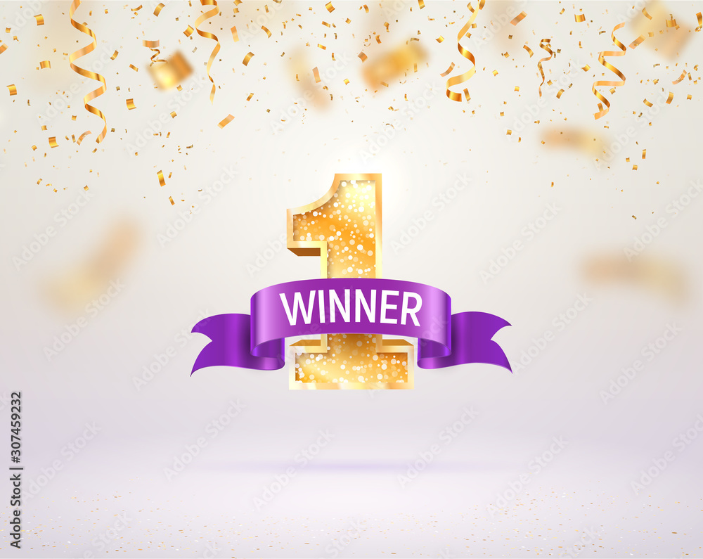 First place competition vector illustration. Template of victory in the ...