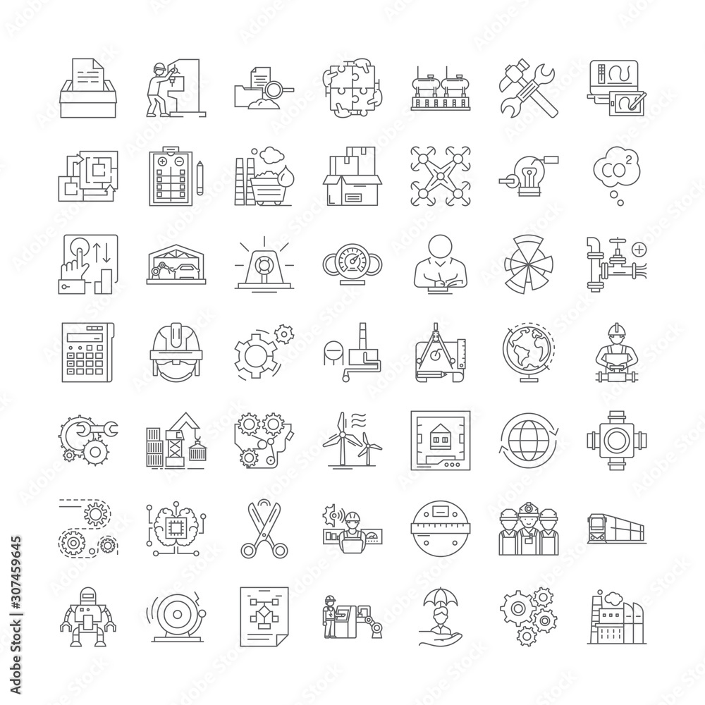Supply chain line icons, signs, symbols vector, linear illustration set ...