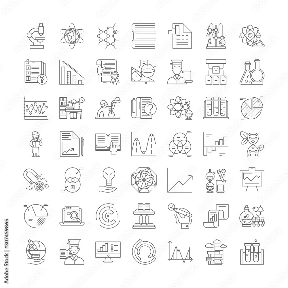 Examination line icons, signs, symbols vector, linear illustration set ...