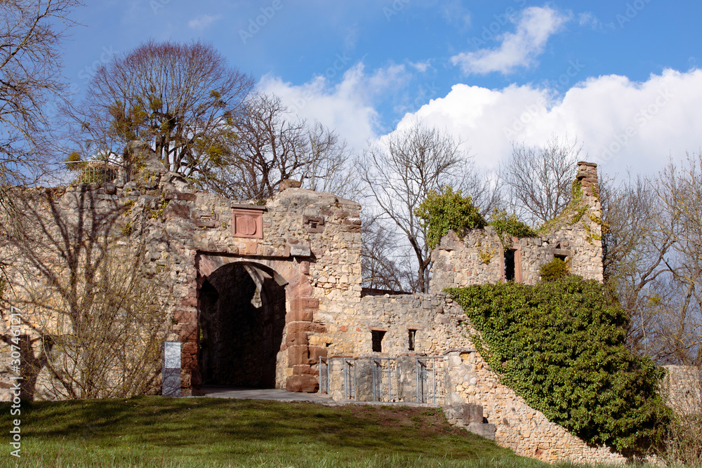 Enter gate of Rötteln Castle, Burg Rötteln in Lörrach. Ruins of the ...