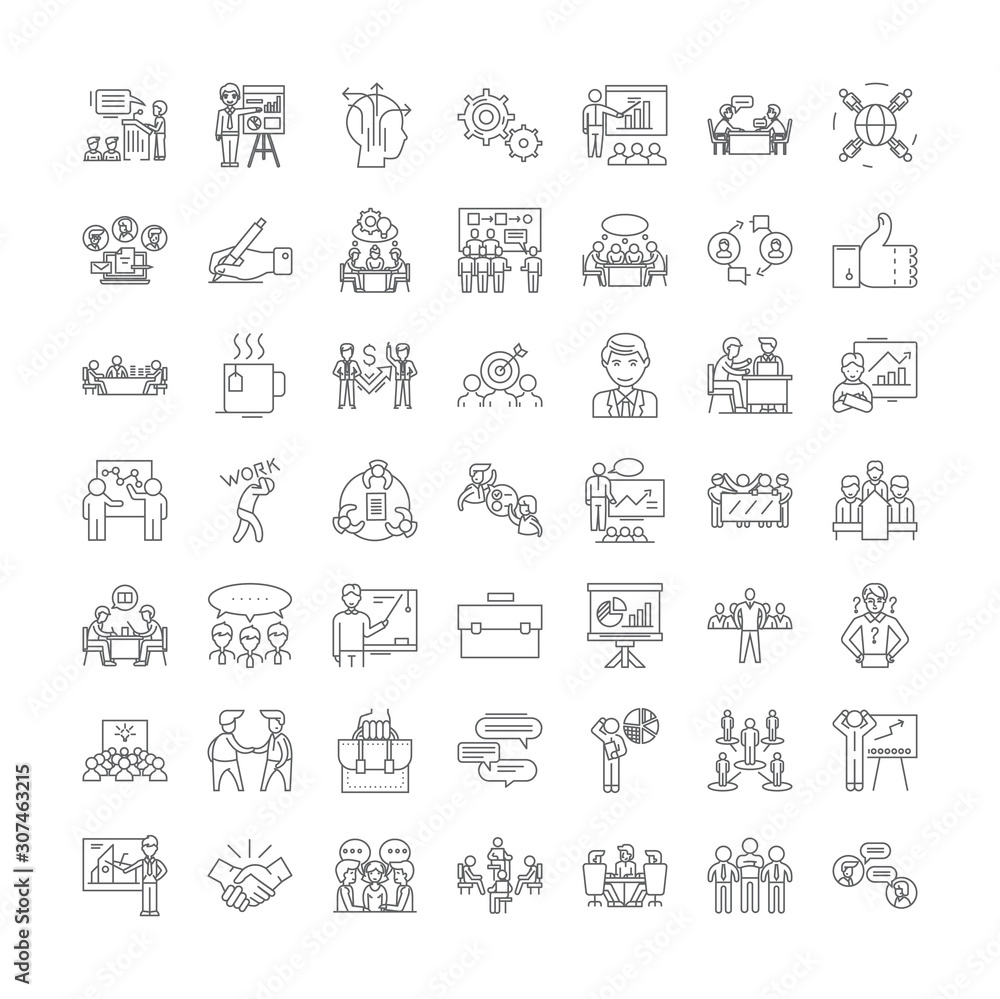 Master class line icons, signs, symbols vector, linear illustration set ...