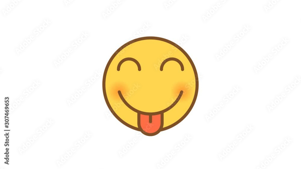 Emoticon cute shows tongue. Animated Emoticons. Alpha channel Stock ...