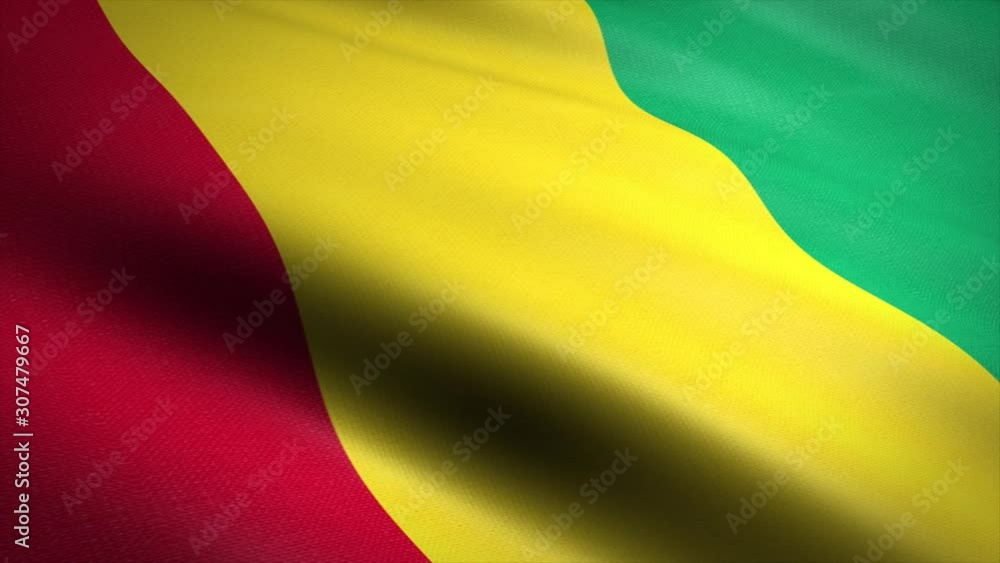 Flag of Guinea. Waving flag with highly detailed fabric texture ...