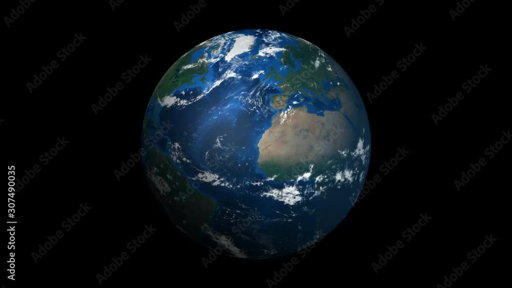 Rotating Earth Planet, Moving World 3D Loop Animation. High Quality 4K ...