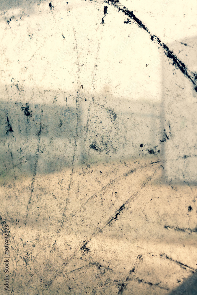 Dirty muddy glass texture with blurred street view. Transparent glass ...