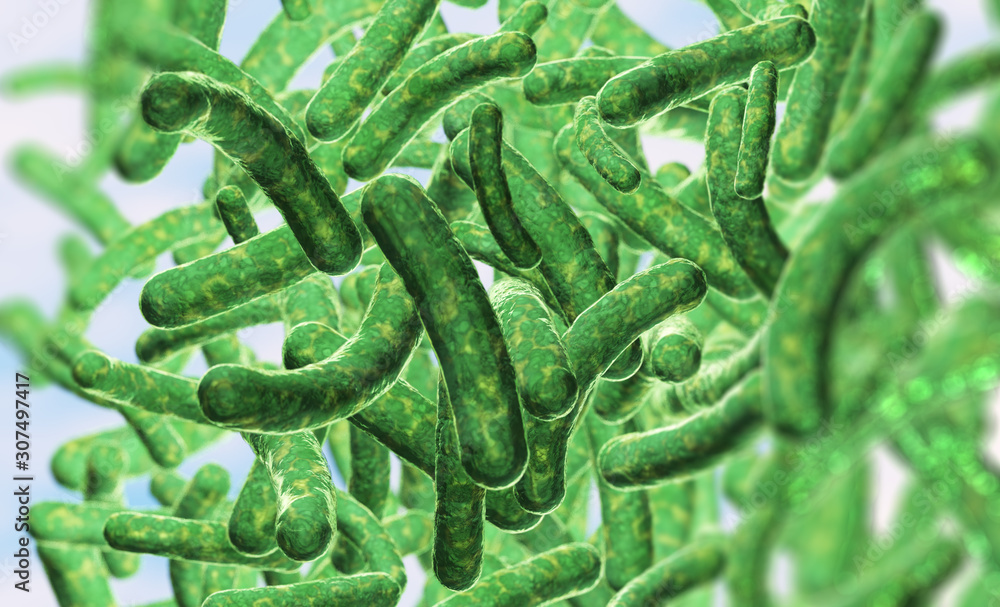 Microbacterias y organismos bacterianos. Fondo de la biología y la ...