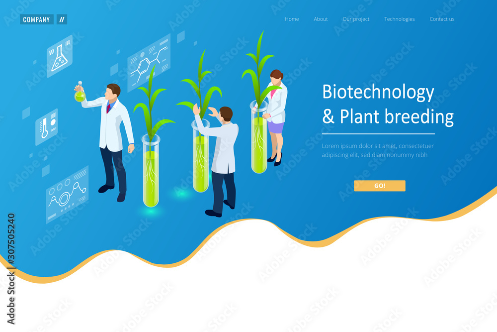 Isometric concept of laboratory exploring new methods of plant breeding ...