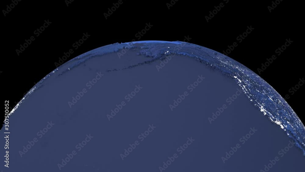 Realistic night rotating Earth planet isolated on black background ...