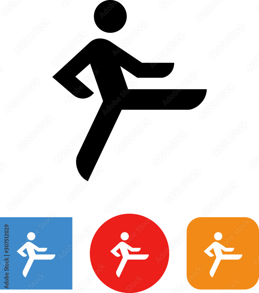 Martial Arts Kickboxer Vector Icon Stock Vector | Adobe Stock