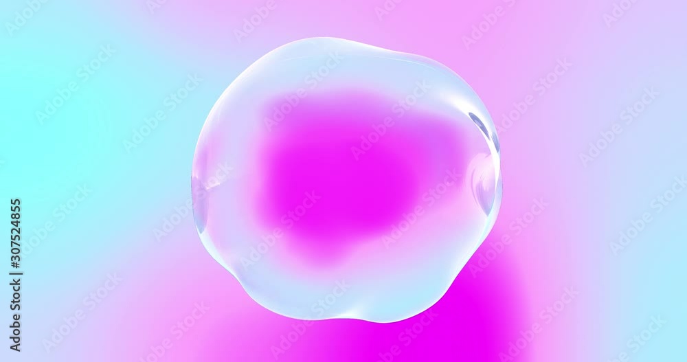 Soap bubble with transparent surface on iridescent color gradient ...