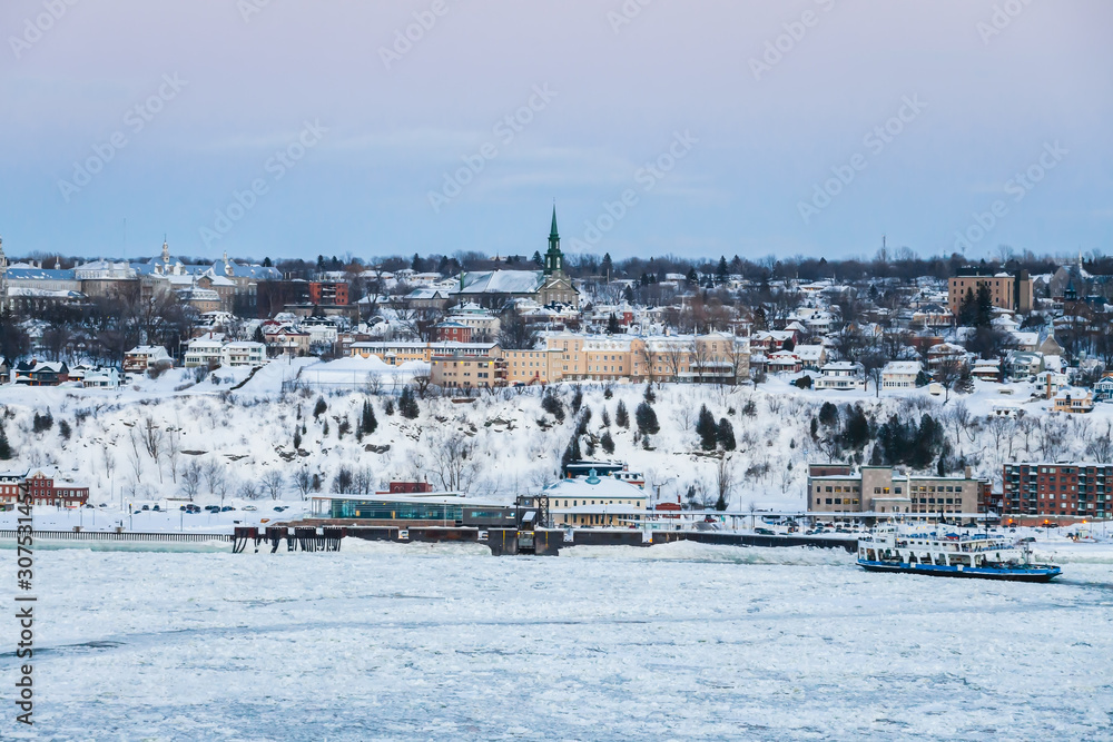 Cityscape View of Levis City on South Shore of Saint Lawrence River by ...