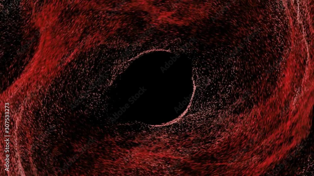 smooth abstract motion of particles around empty circle. motion design ...