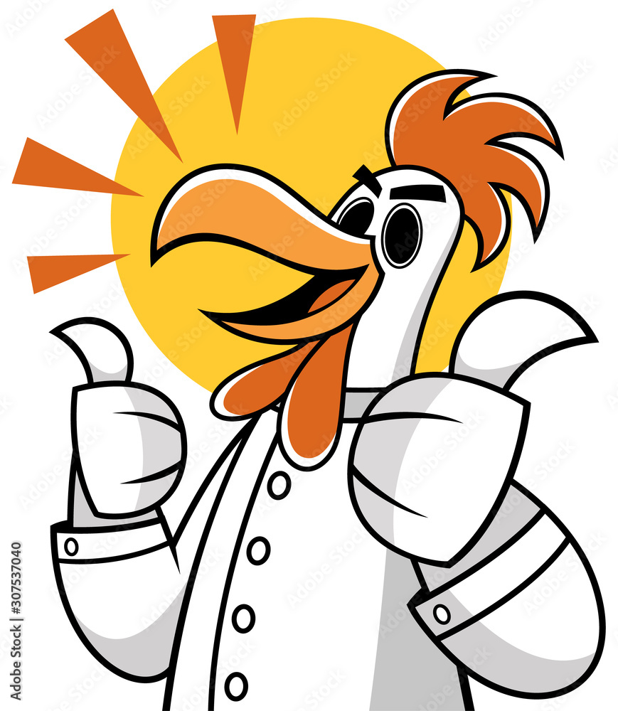 Vector illustration of Cartoon Chicken Chef Stock Vector | Adobe Stock