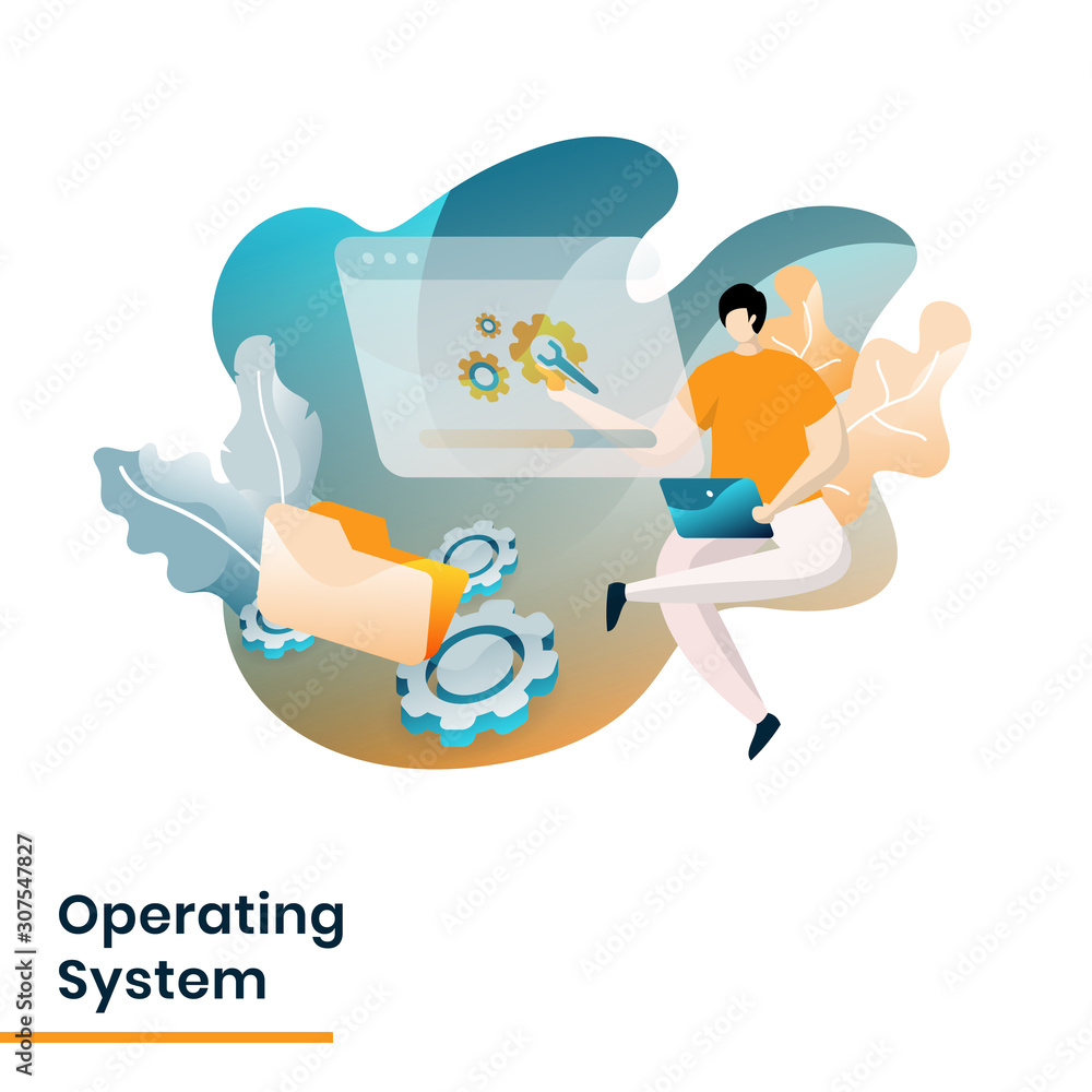 Landing Page Operating System vector illustration modern concept, can ...